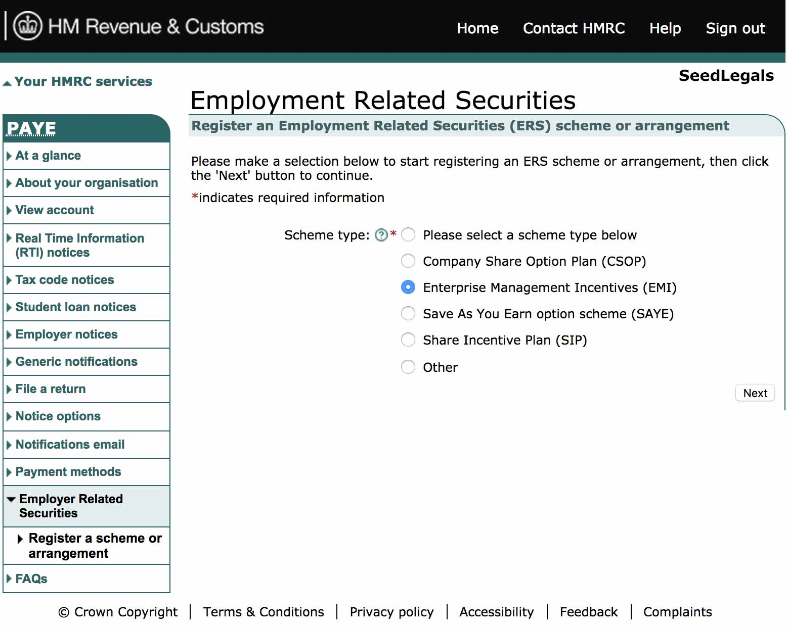 How to register your EMI Option Scheme with HMRC